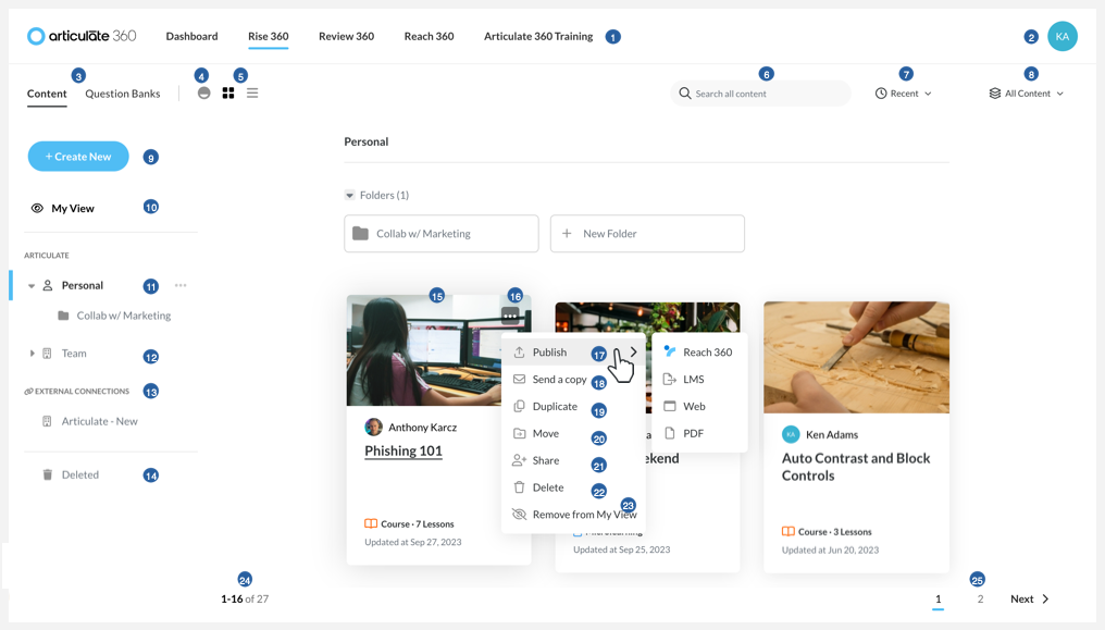 Manage Courses in Rise 360 - E-Learning Heroes