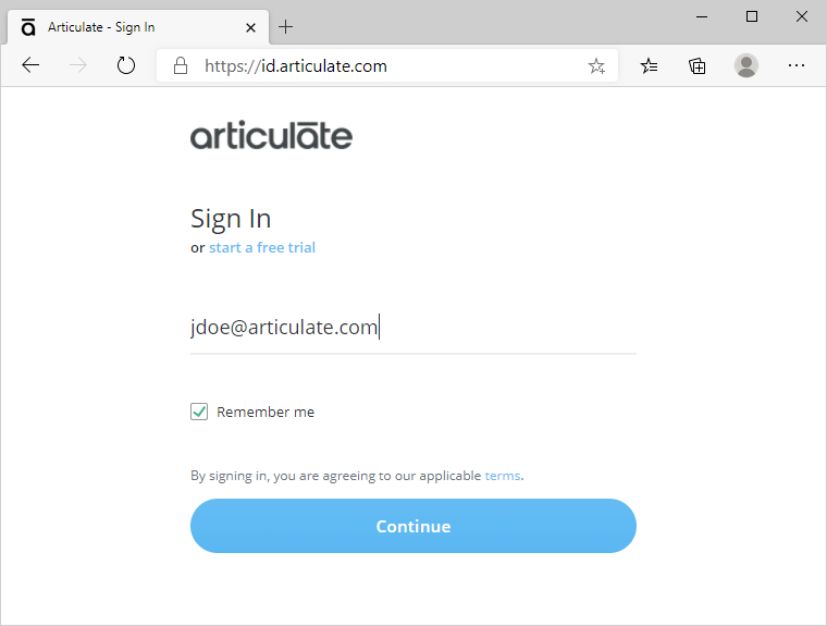 Articulate 360 Articulate 360 Desktop App Browser Based Sign In Experience Articulate Support